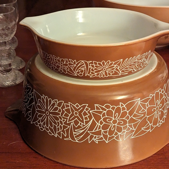Pyrex | Dining | Two Vintage Pyrex Woodlands Casserole Dishes | Poshmark